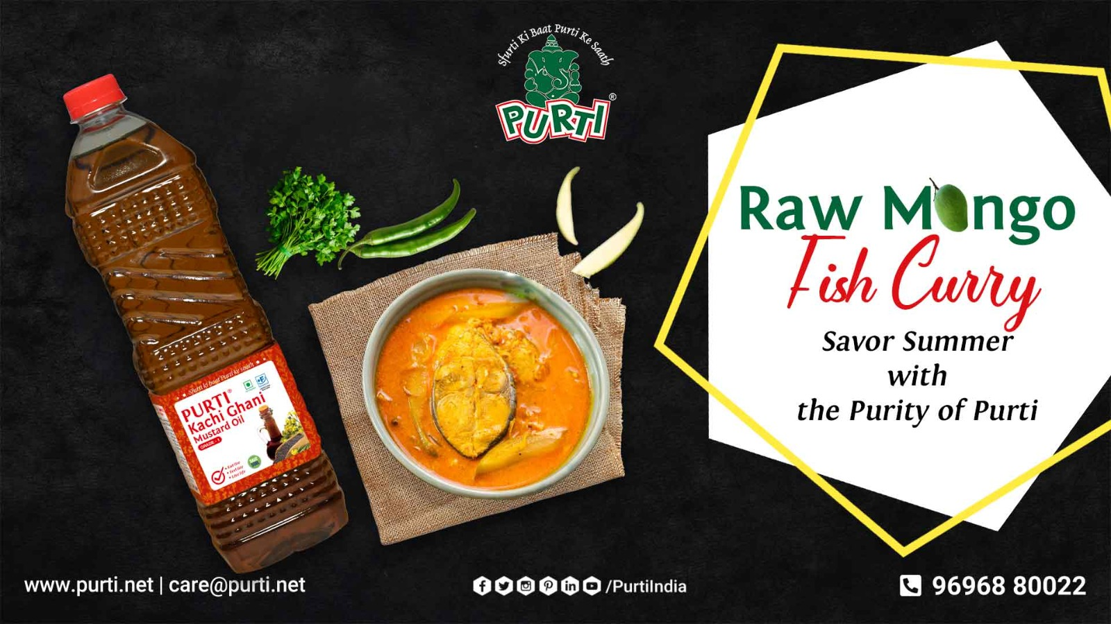 Raw Mango Fish Curry with Purti Kachi Ghani Mustard Oil | Purti