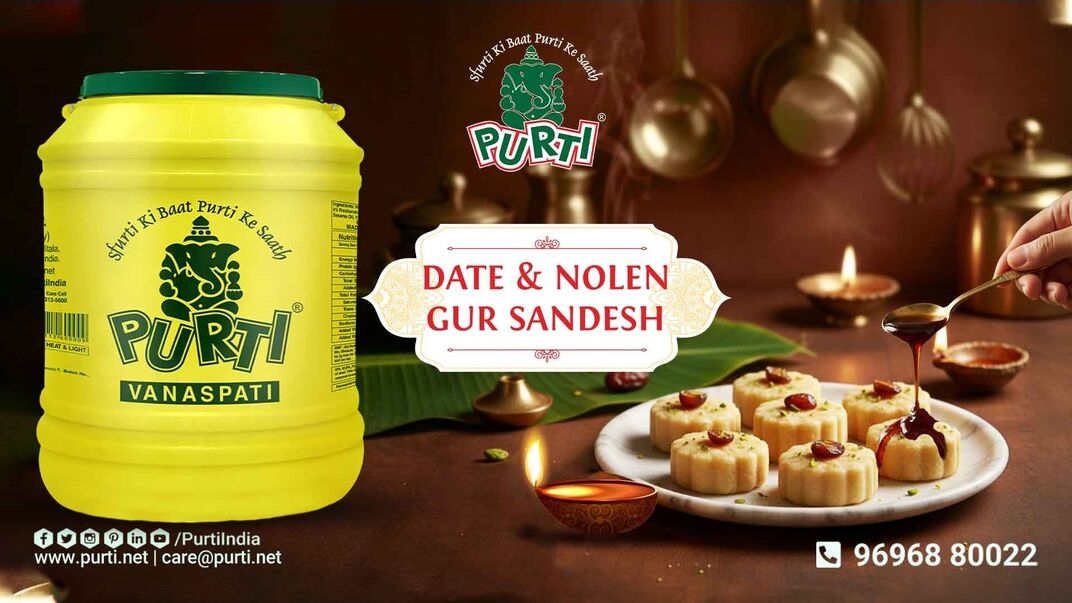 Date & Nolen Gur Sandesh with Purti Vanaspati | Purti